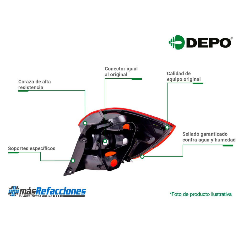 DEPO Calavera Exterior Con Leds Lado Pasajero Mazda 3 2019-2021 3 ...
