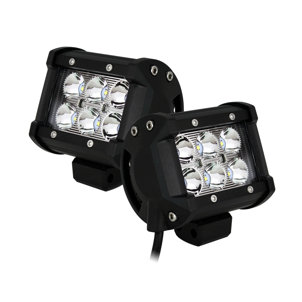 Par de Faros Cuadrados de LED de 18w 6 LED - masrefacciones